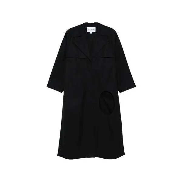 Alaïa Cotton Trench Coat With Cutout Detail - Blue