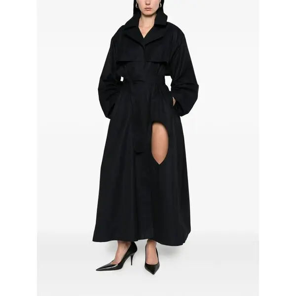 Alaïa Cotton Trench Coat With Cutout Detail
