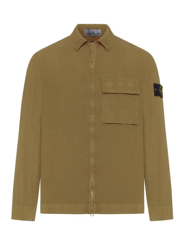 Stone Island Organic Cotton Zip-up Overshirt - Multicolor
