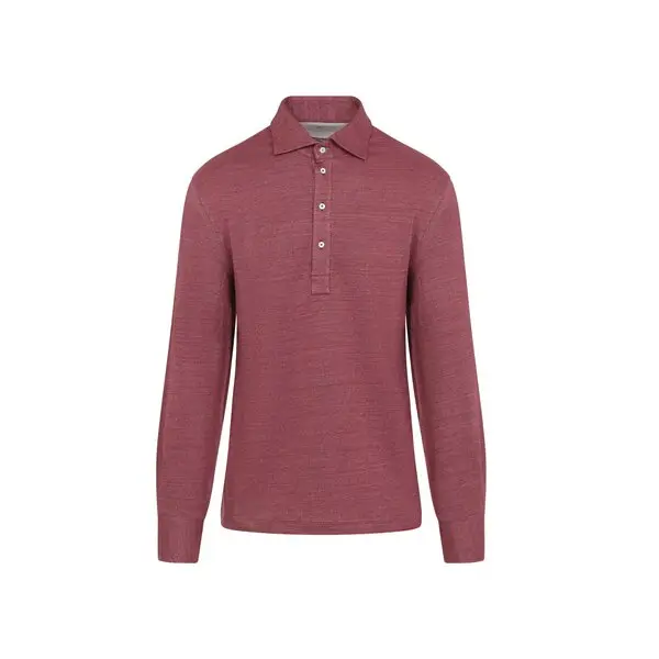Brunello Cucinelli Long Sleeves Polo - Red