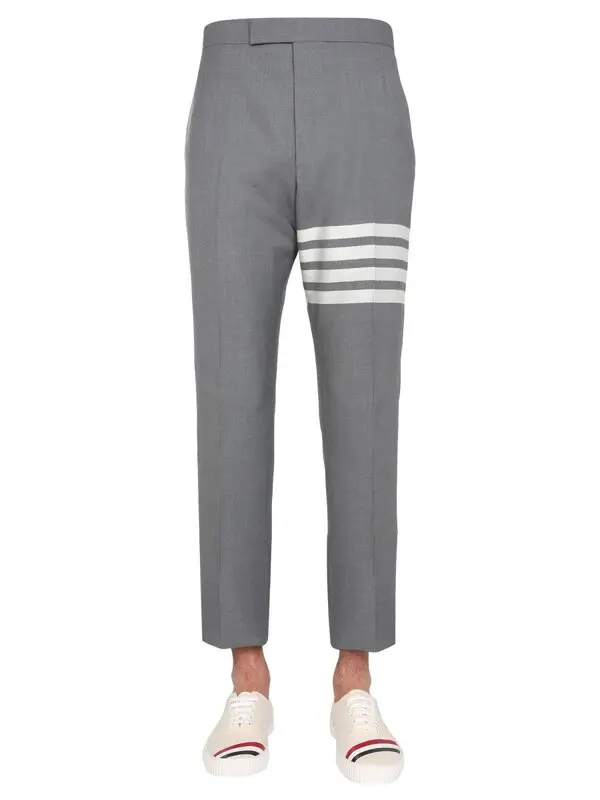 Thom Browne Tailored Wool Pants With Signature Stripes