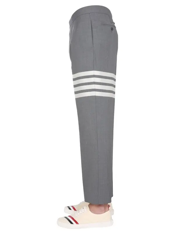 Thom Browne Tailored Wool Pants With Signature Stripes