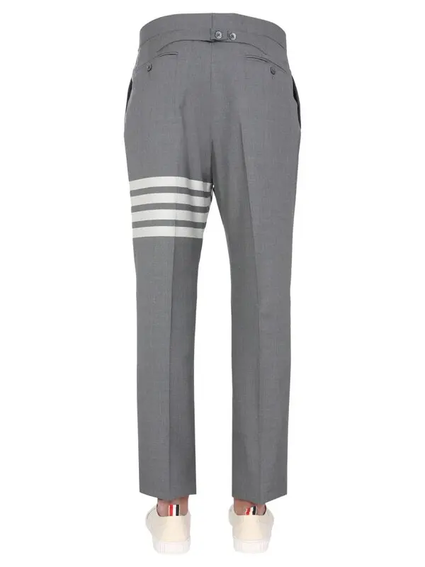 Thom Browne Tailored Wool Pants With Signature Stripes