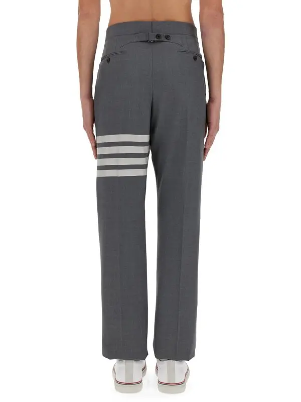 Thom Browne Tailored Wool Pants With Signature Stripes