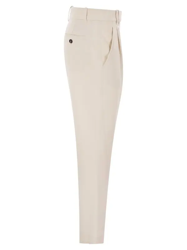 Brunello Cucinelli Stretch Viscose-wool Twill Equestrian Trousers With Jewellery Embellishment - Cream
