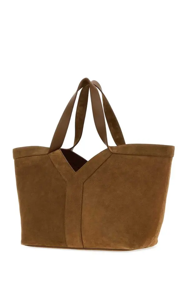 Saint Laurent Suede Shopping Bag - Brown