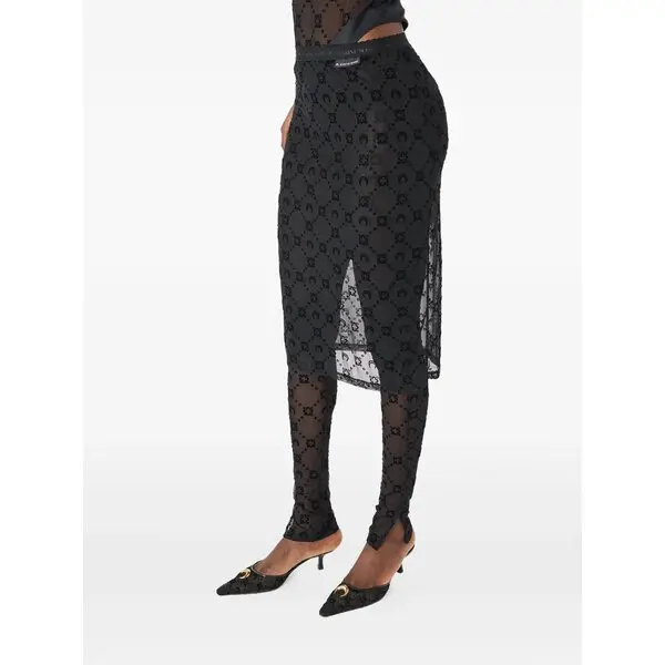 MARINE SERRE Patterned Trousers And Skirt Combination - Black