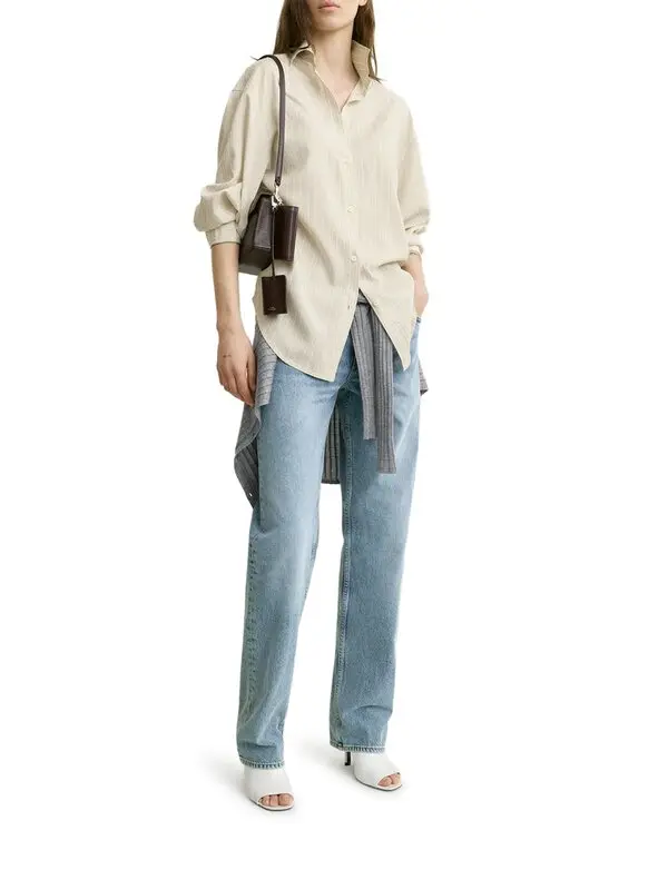 TOTEME Oversized Striped Silk Shirt - Multicolor