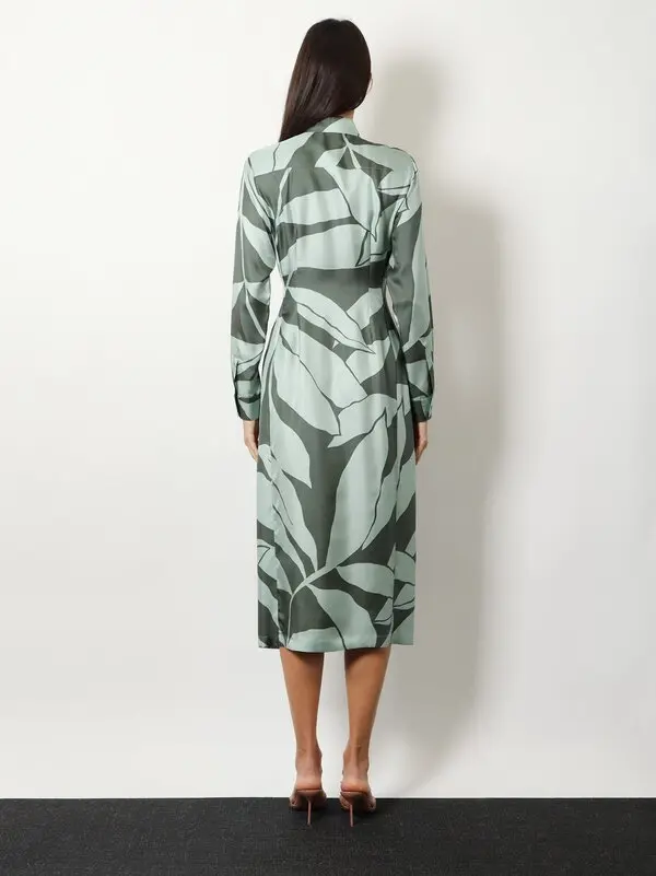 Max Mara Printed Silk Shirt Dress With Knot Detailing
