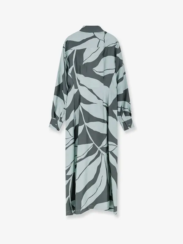 Max Mara Printed Silk Shirt Dress With Knot Detailing