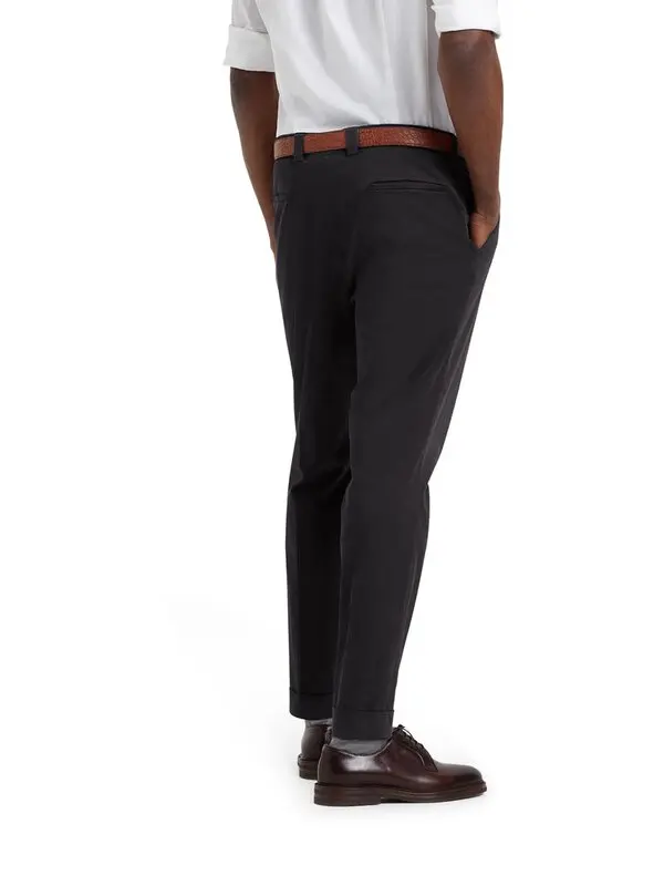 Brunello Cucinelli Cotton Blend Chino Pants - Black