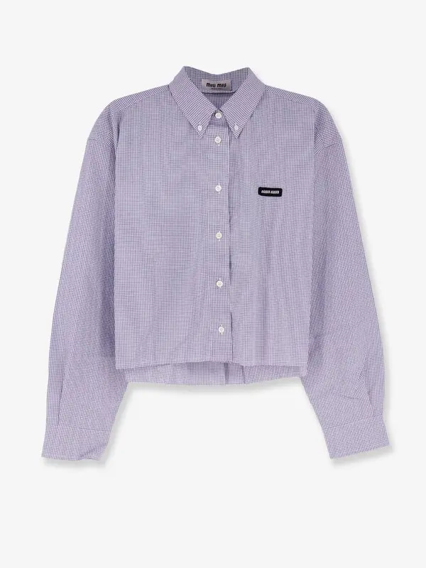 Miu Miu Pin Check Cotton Shirt - Multicolor