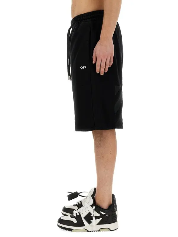 Off-White Bermuda Shorts With Logo Detail - Black