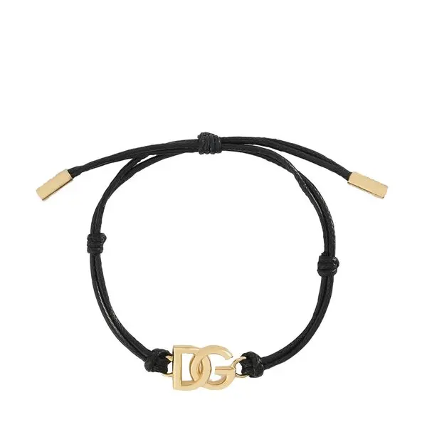 Dolce & Gabbana Little Dg Logo Cord Bracelet - Black