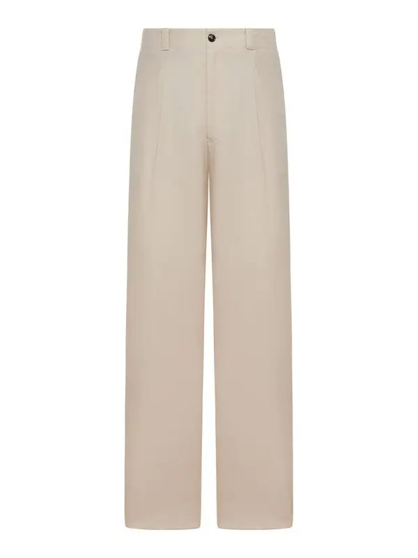 Giorgio Armani Linen Blend Straight Leg Trousers