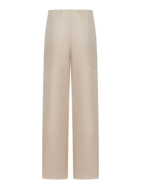 Giorgio Armani Linen Blend Straight Leg Trousers