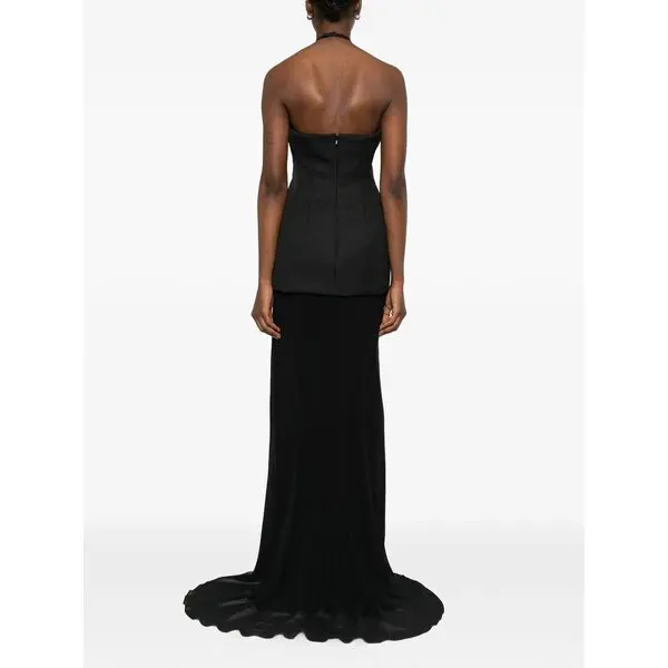 Sportmax Halterneck Sleeveless Gown With Two Front Pockets