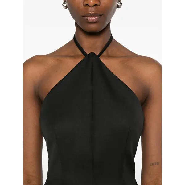 Sportmax Halterneck Sleeveless Gown With Two Front Pockets