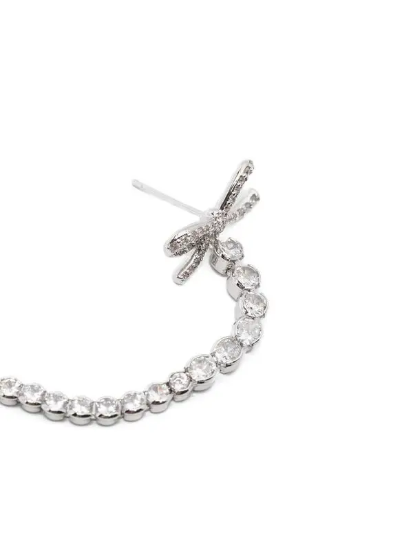 SELF-PORTRAIT Crystal Bow Drop Earrings