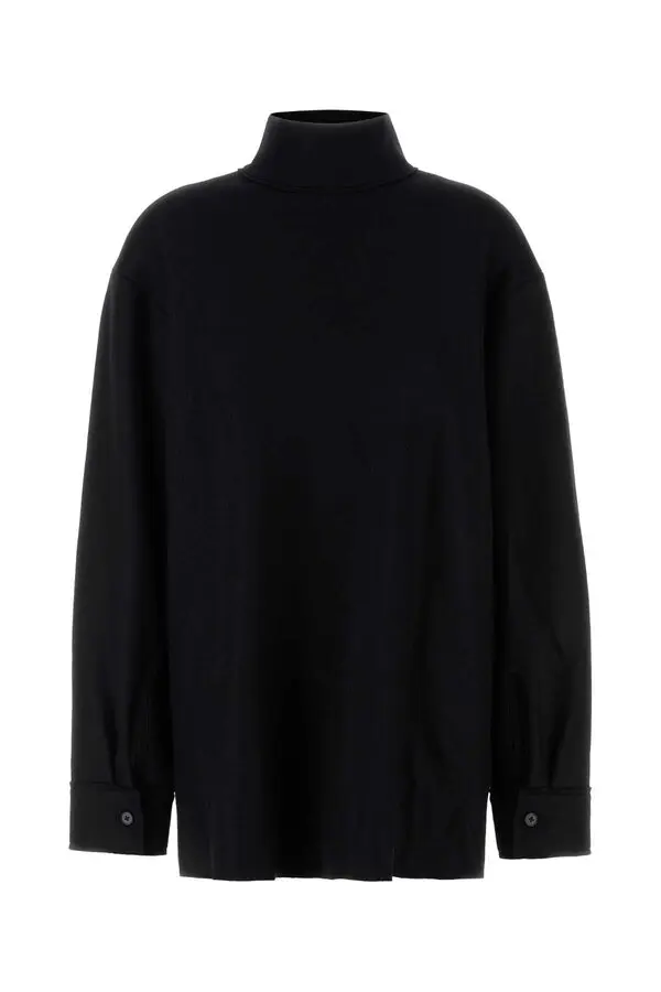 JIL SANDER Wool Blend Blouse - Black