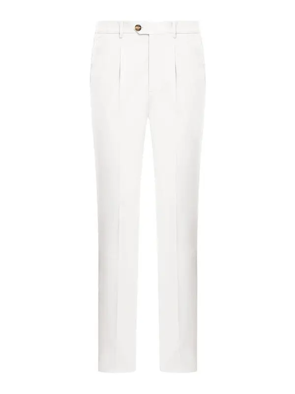 Brunello Cucinelli Dyed Tailored Cotton Trousers - Multicolor