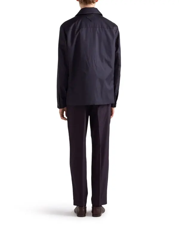 Prada Tailored Cotton Poplin Trousers - Blue