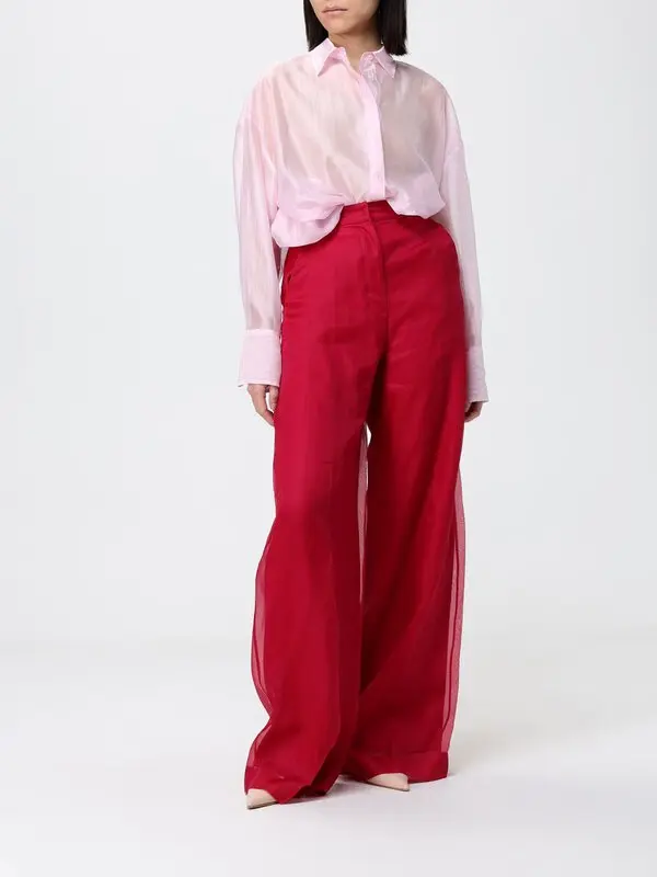 Max Mara Seta Wide Leg Trousers - Red