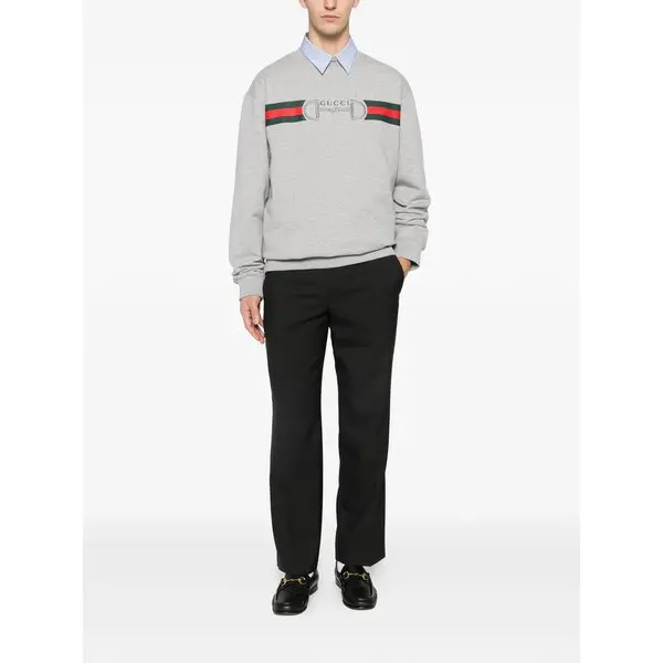 Gucci Crew Neck Long Sleeve Sweatshirt - Gray