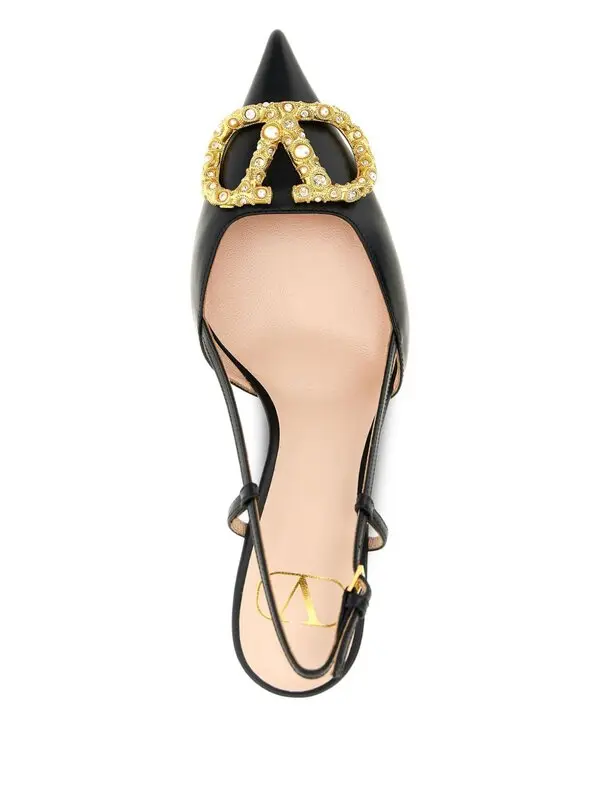 Valentino Garavani Vlogo Signature Leather Slingback Pumps - Multicolor