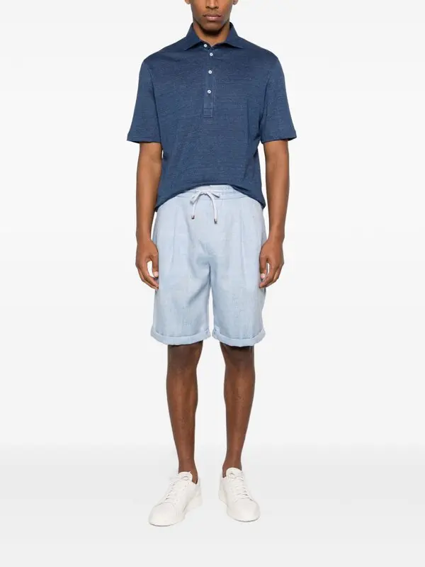 Brunello Cucinelli Linen And Cotton Polo Shirt - Multicolor