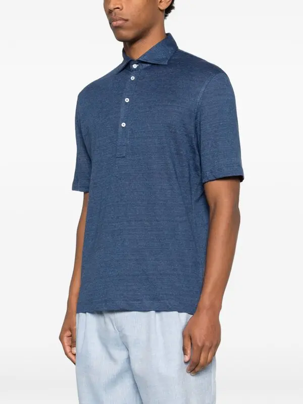 Brunello Cucinelli Linen And Cotton Polo Shirt - Multicolor