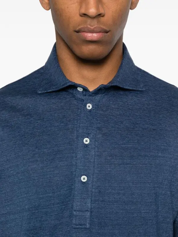 Brunello Cucinelli Linen And Cotton Polo Shirt - Multicolor