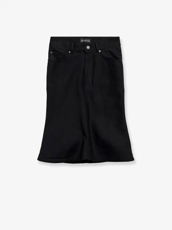 Balenciaga Cotton Midi Skirt - Black
