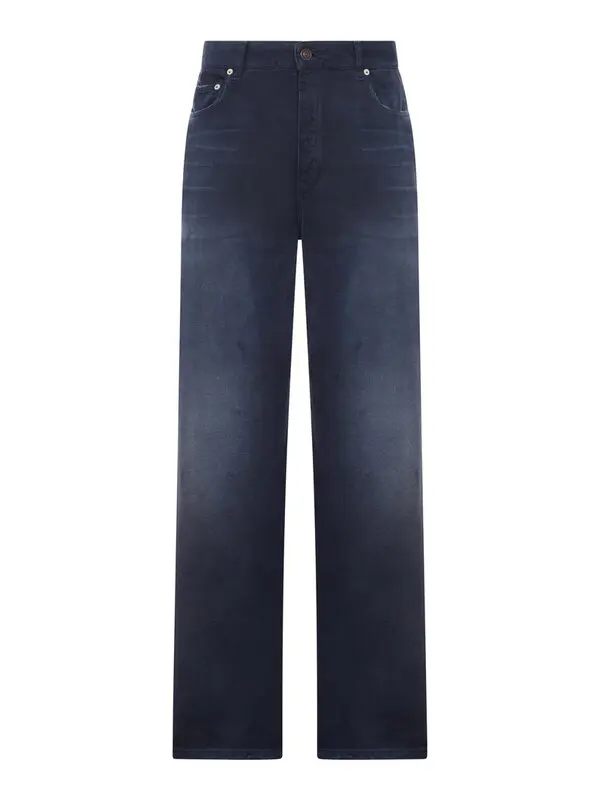 Balenciaga Wide Leg Denim Jeans - Multicolor
