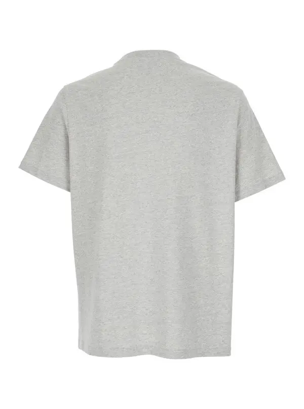 A.p.c. Cotton Crewneck T-shirt With Embroidered Logo - Gray