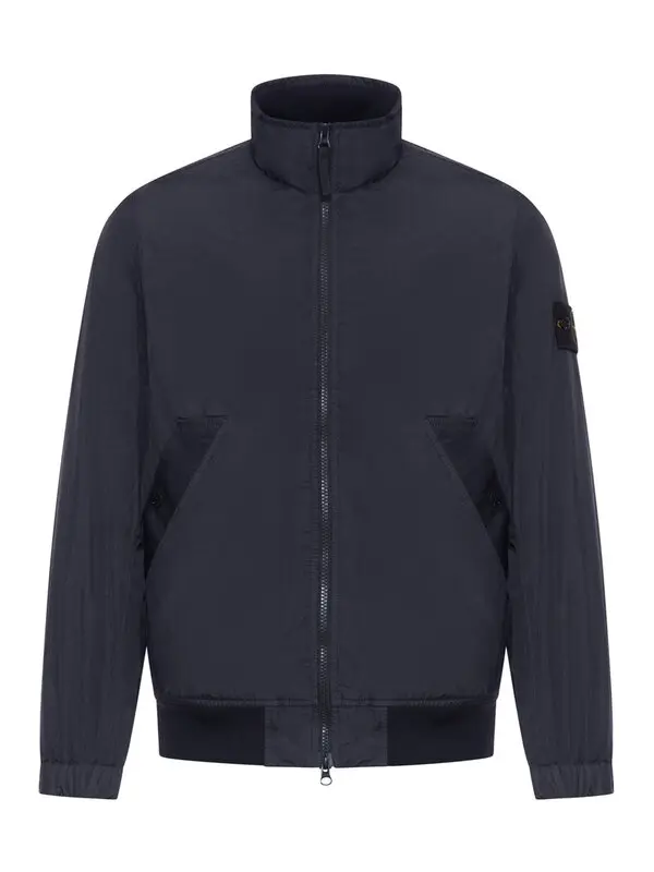 Stone Island Technical Fabric Jacket With Compass Logo - Blue
