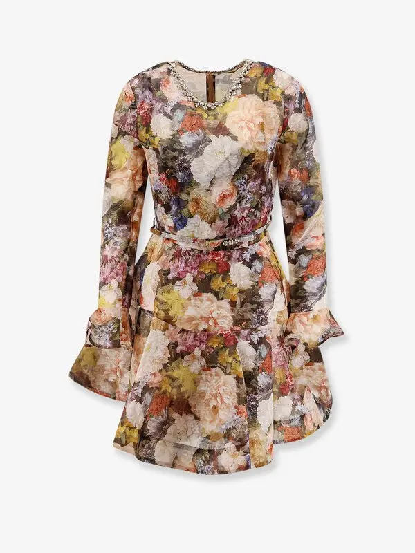 Zimmermann Alchemy Linen And Silk Floral Print Dress - Multicolor