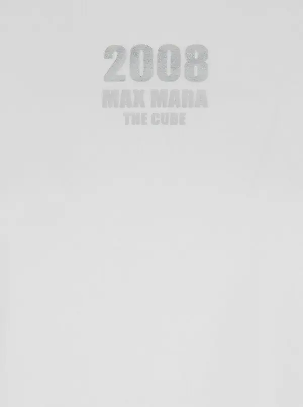 Max Mara White Cotton Crewneck T-shirt With Logo Print - Multicolor