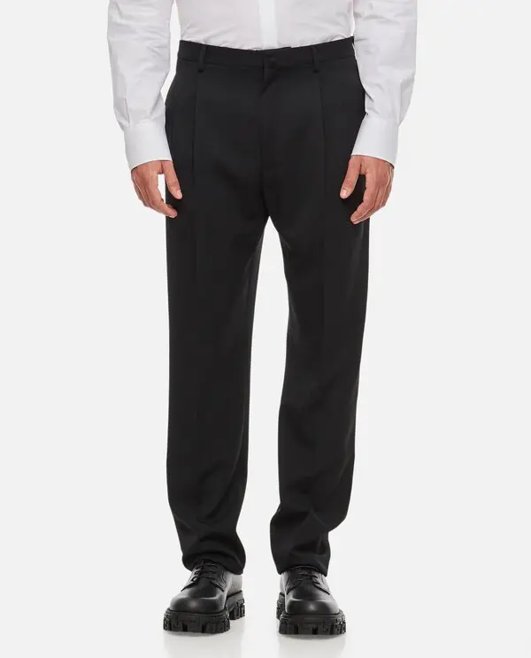 LANVIN Straight Leg Wool Trousers - Multicolor