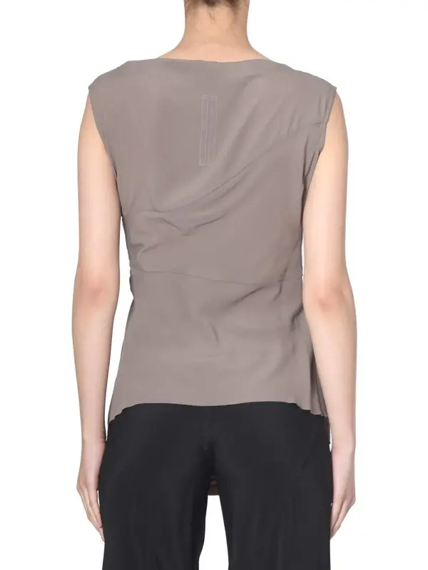 Rick Owens Draped Knot Detail Sleeveless Top - Gray
