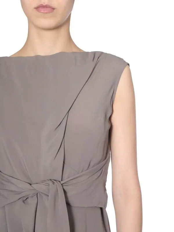 Rick Owens Draped Knot Detail Sleeveless Top - Gray