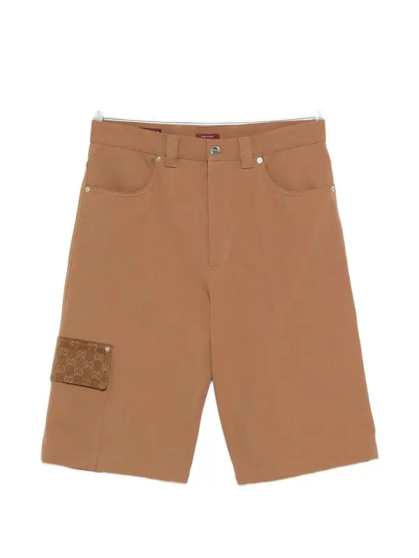 Gucci Cotton Bermuda Shorts With Gg Motif - Multicolor