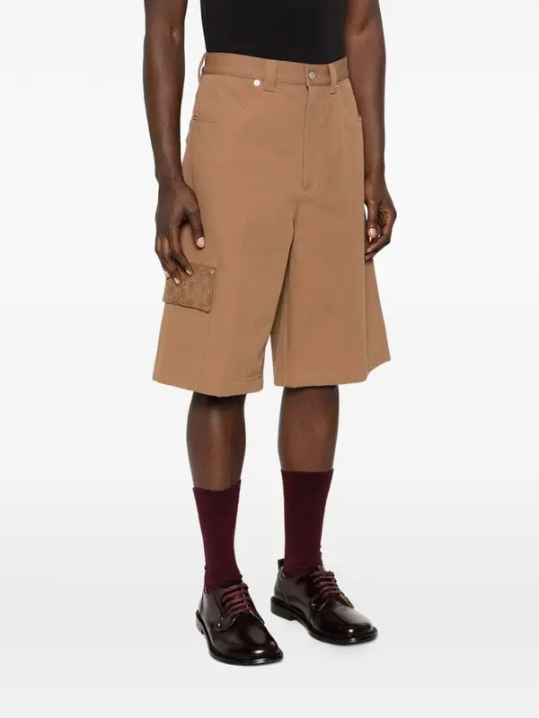 Gucci Cotton Bermuda Shorts With Gg Motif - Multicolor