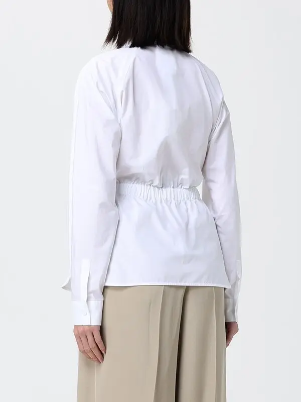 Max Mara Button-up Shirt With Drawstring Waist - White