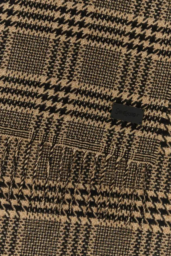 Saint Laurent Embroidered Silk Blend Scarf - Multicolor