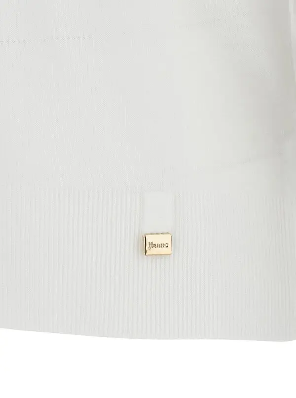 Herno Cotton Blend T-shirt With Logo Plate - White