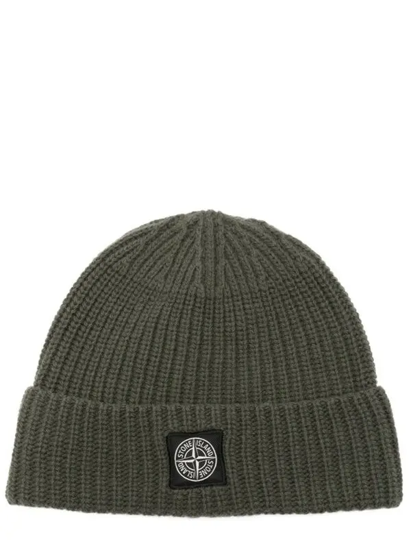 Stone Island Wool Beanie With Logo - Multicolor