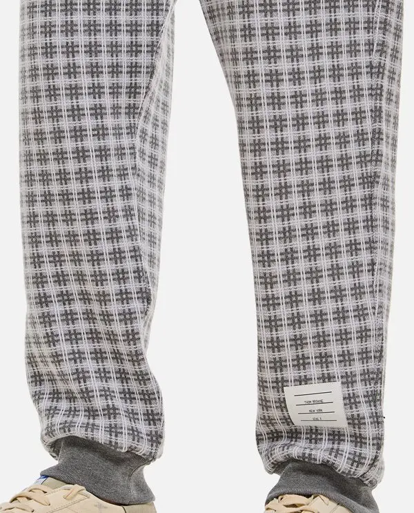 Thom Browne Check 4 Bar Cotton Sweatpants
