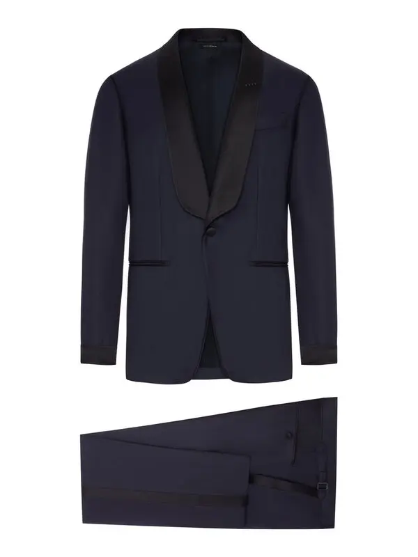 TOM FORD O`connor Wool And Silk Twill Evening Dress - Blue