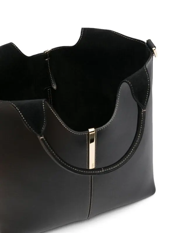 TOD'S Calfskin Tote Bag - Black